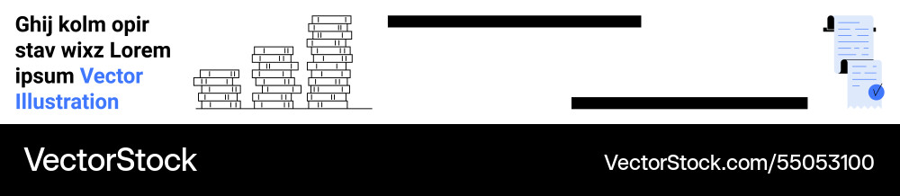 Stack of books documents and barcode Royalty Free Vector