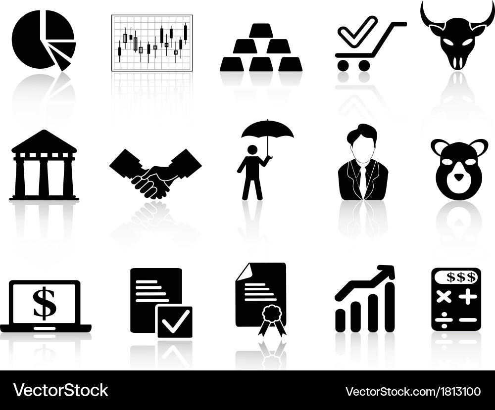 Stock Exchange Icons Royalty Free Vector Image