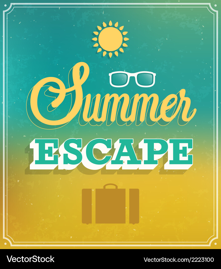 Summer escape Royalty Free Vector Image - VectorStock