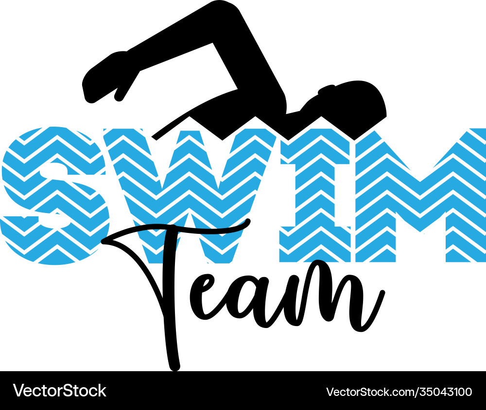 Swim Team Emblem - Tropical Style Royalty Free Vector Image