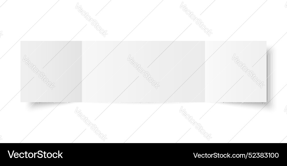 White blank square three panel gate fold opened Vector Image