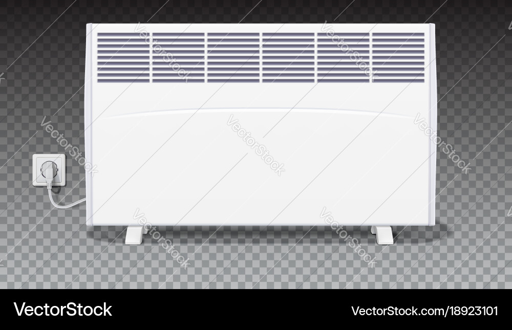Domestic electric heater with plug Royalty Free Vector Image