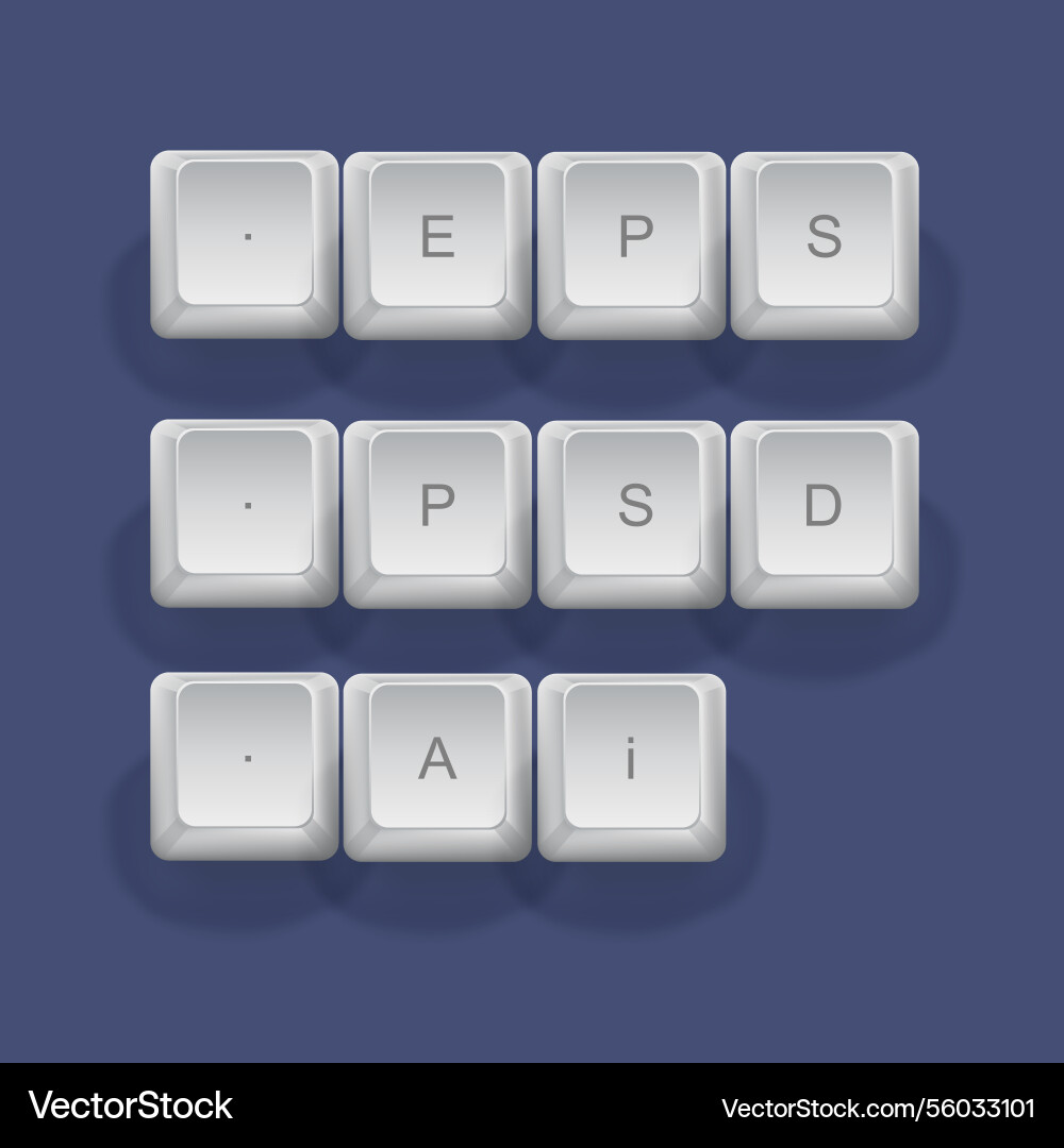 Eps and psd - ai on a 3d keyboard button Vector Image