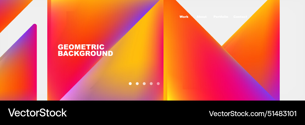 Gradient triangles composition with bright fluid Vector Image