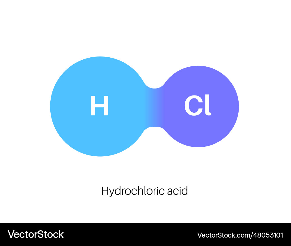 Hydrochloric Acid Chemical Formula Royalty Free Vector Image