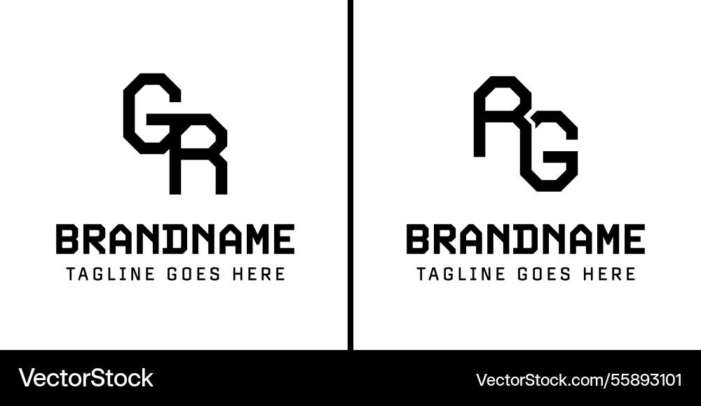 Letters gr and rg monogram logo suitable for any Vector Image