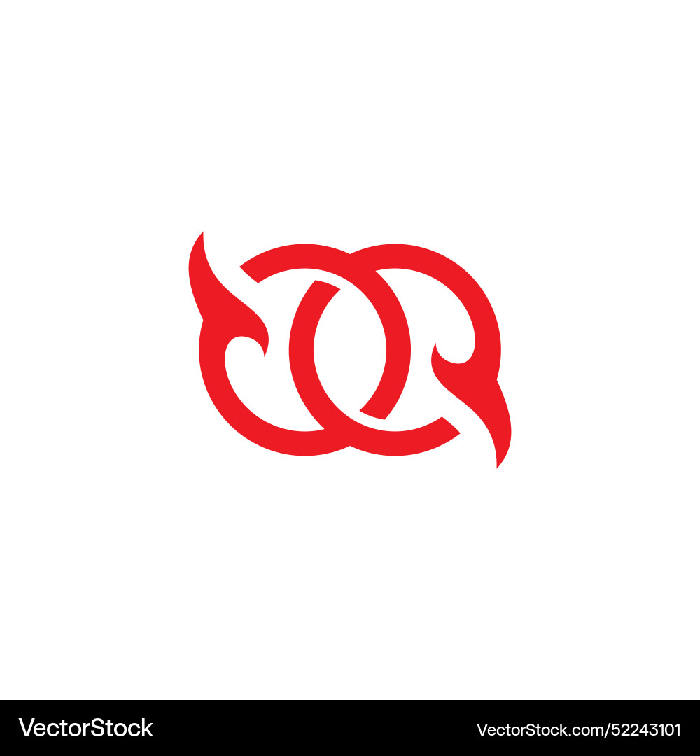 Linked rings of fire symbol logo Royalty Free Vector Image