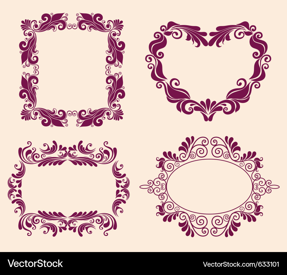 Ornate Floral Scroll Border Royalty Free Vector Image