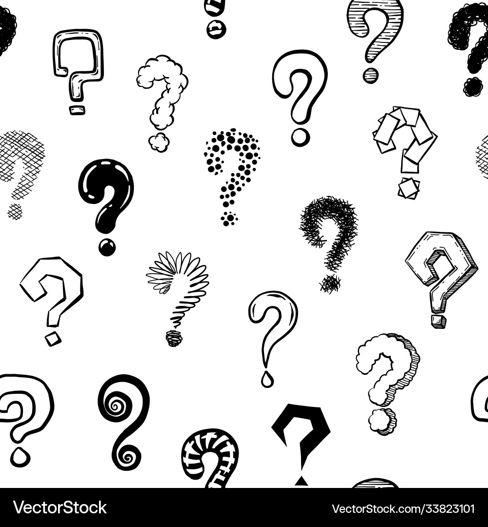 Question mark seamless pattern hand drawn Vector Image
