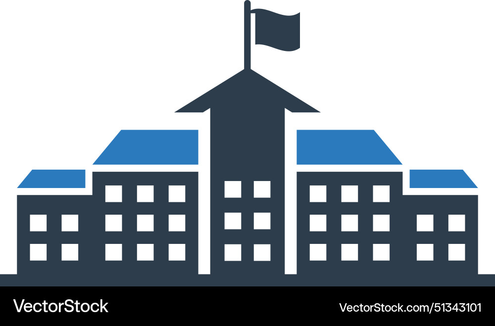 School building icon Royalty Free Vector Image