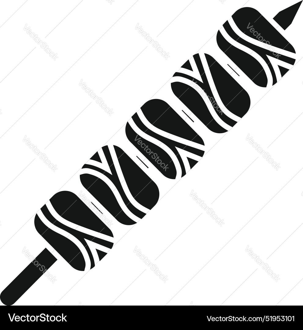 Skewer with meat icon simple style Royalty Free Vector Image