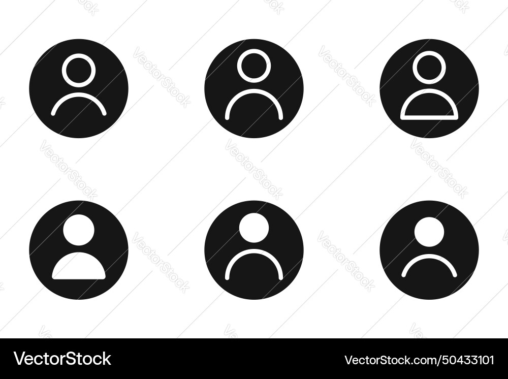 User icon set avatar profile social media Vector Image