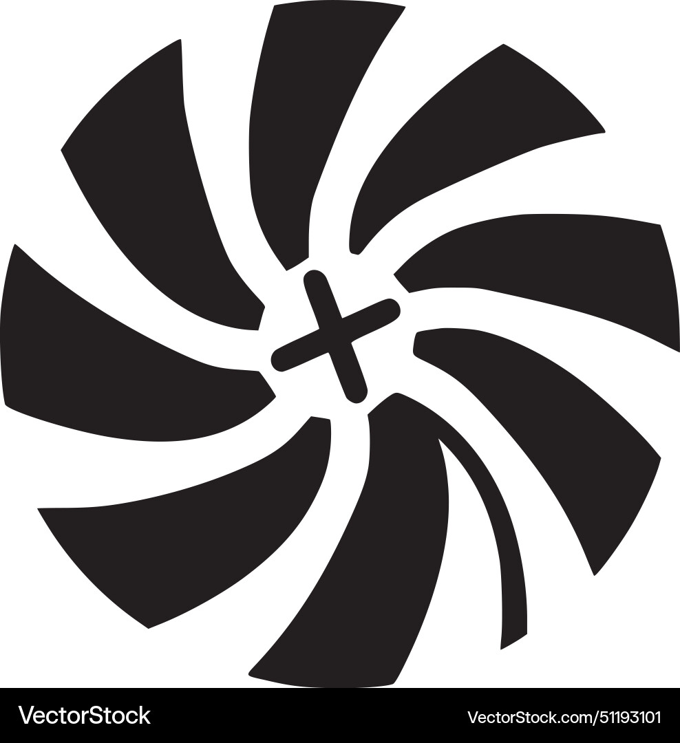 Wind spinner - black and white Royalty Free Vector Image
