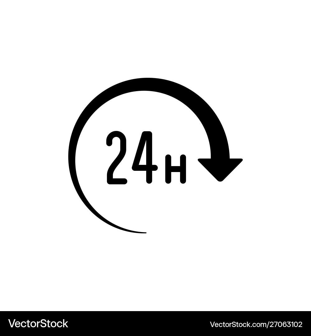 24 hours icon or twenty four hour symbol Vector Image