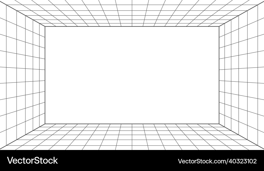 3D Drahtrahmen Gitter Raum Perspektive Laser Vektorbild