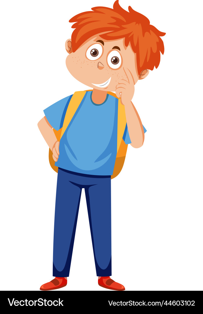Boy smiling with bullying expression Royalty Free Vector