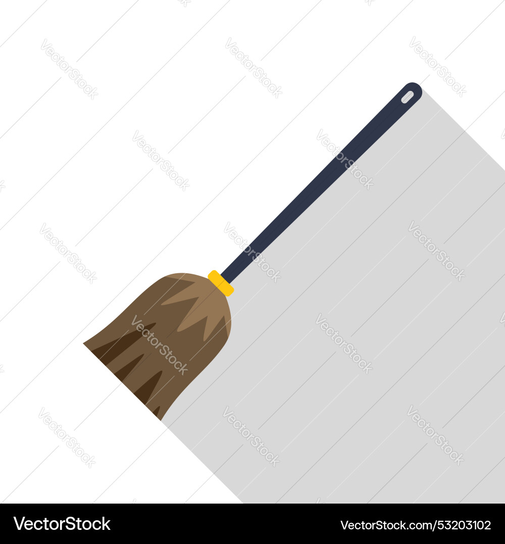 Broom for sweeping and cleaning floor with long Vector Image
