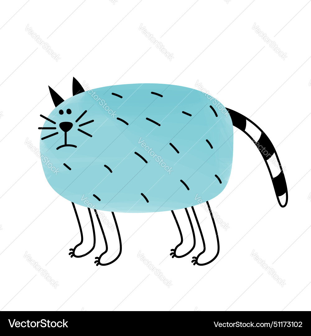 Cool oval cute funny comic cartoon kawaii blue Vector Image