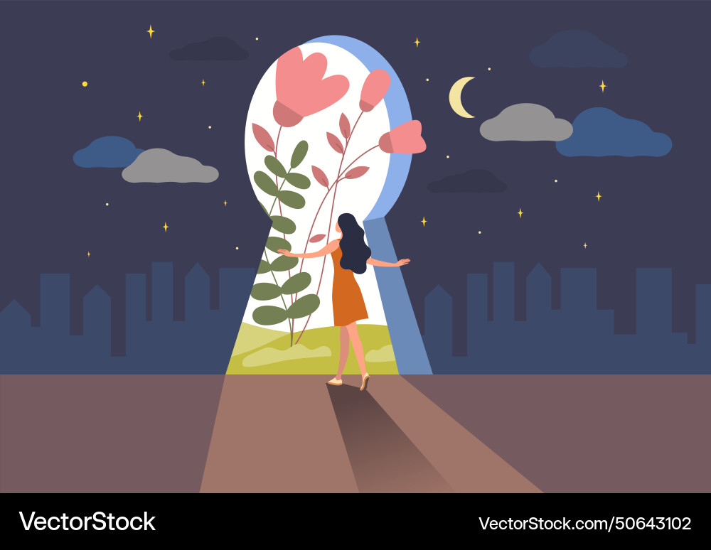 Discovery yourself dream self freedom find Vector Image