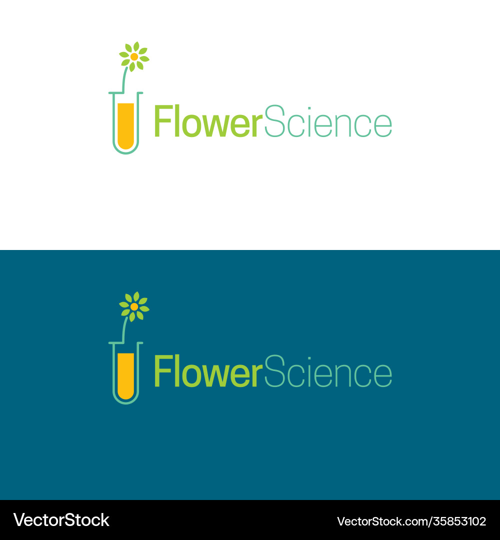 Flower science logo and icon Royalty Free Vector Image