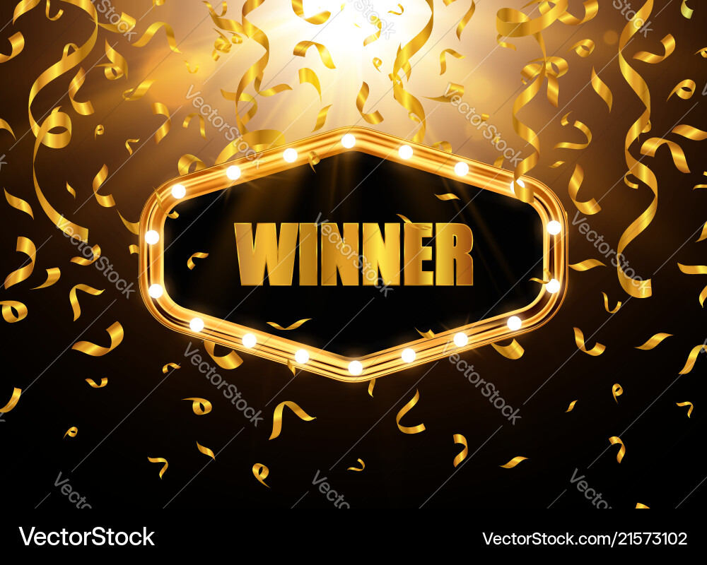 Gold Glitter Winner Banner Royalty Free Vector Image