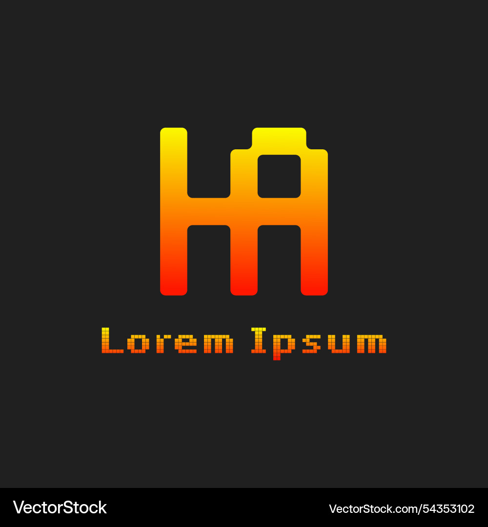 Letters ha pixel monogram logo suitable for any Vector Image