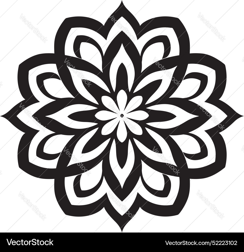 Mandala majesty monochromatic icon Royalty Free Vector Image