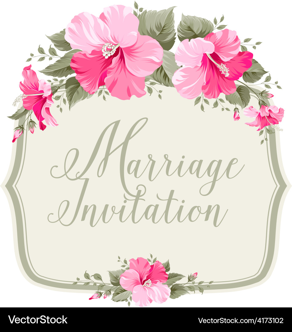 Marriage invitation card Royalty Free Vector Image