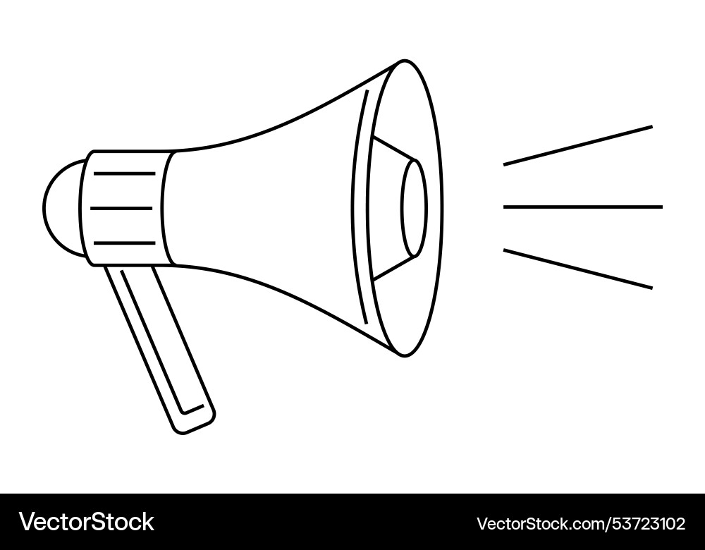 Megaphone with sound waves broadcasting message Vector Image