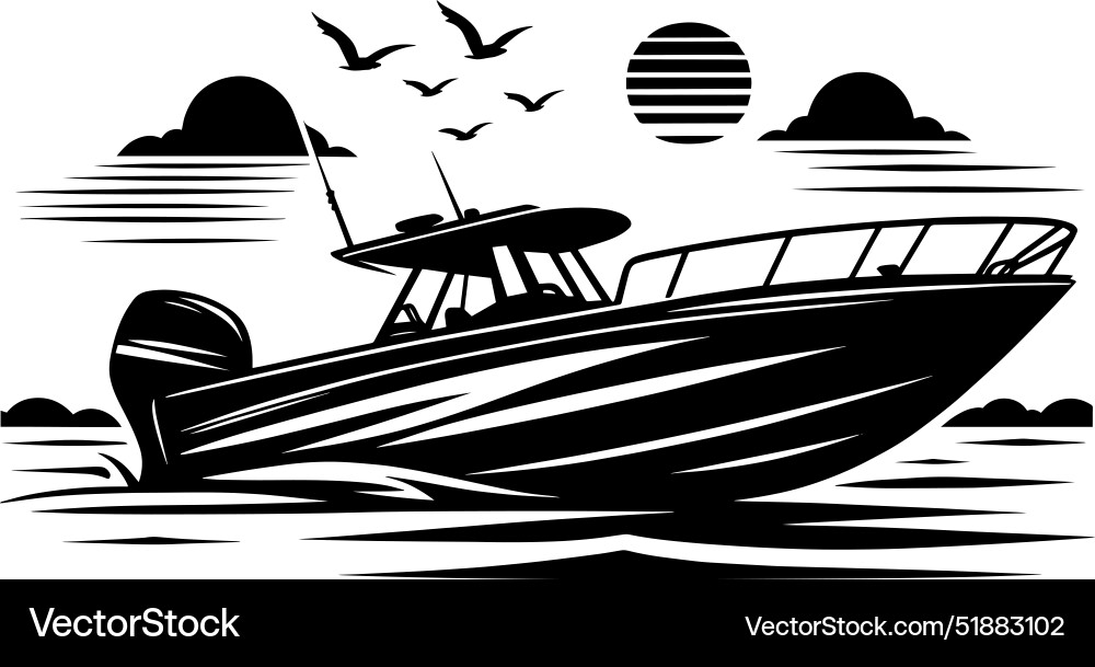 Modern luxury yacht ship silhouette isolated Vector Image