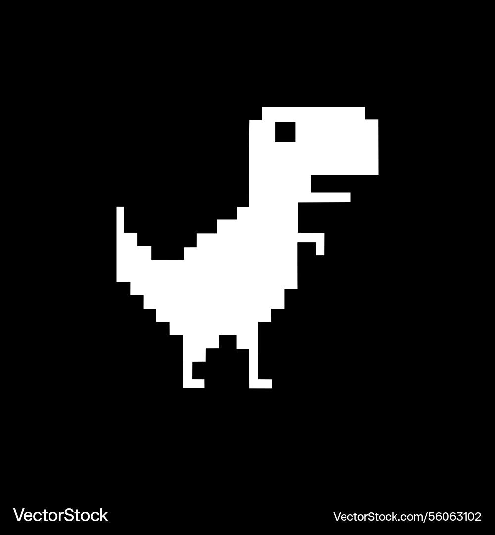 Pixel art dinosaur - retro 8-bit t-rex illu Vector Image