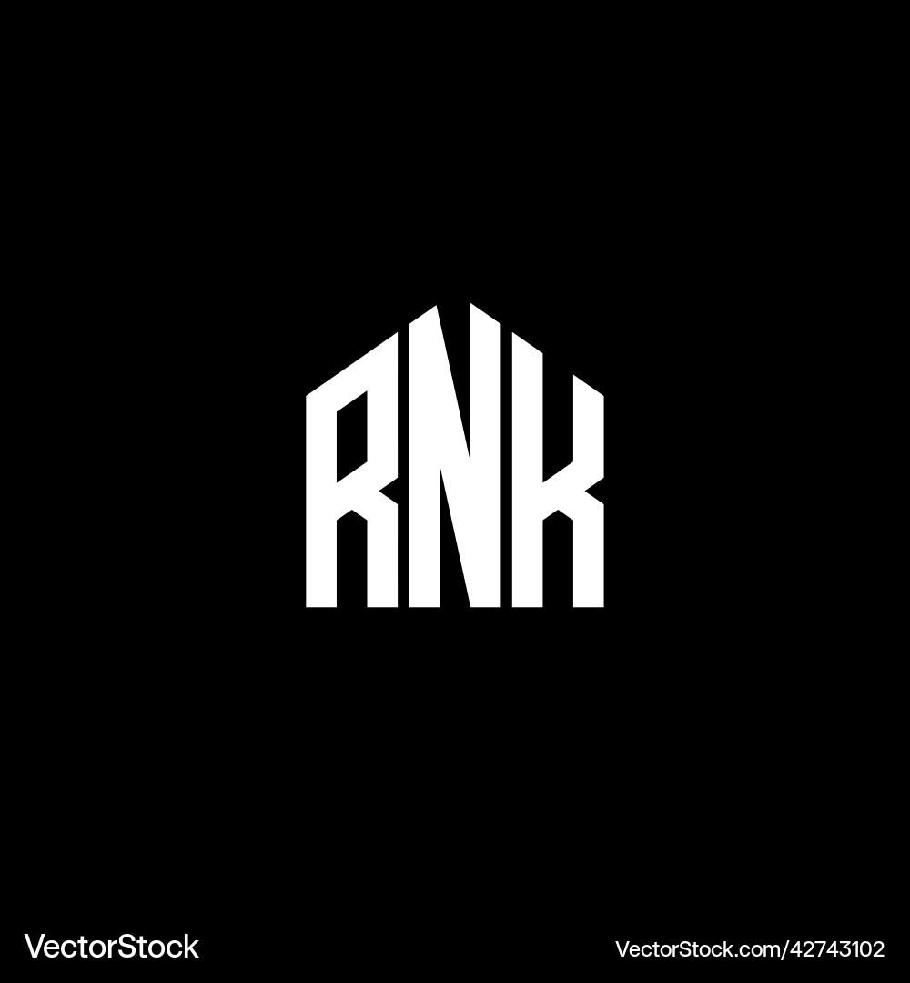 Rnk letter logo design on black background Vector Image