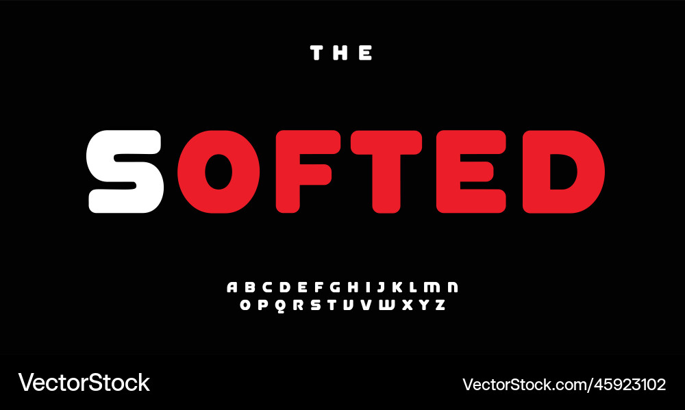 Rounded Sans-Serif Font – Soft Edges Vector Image