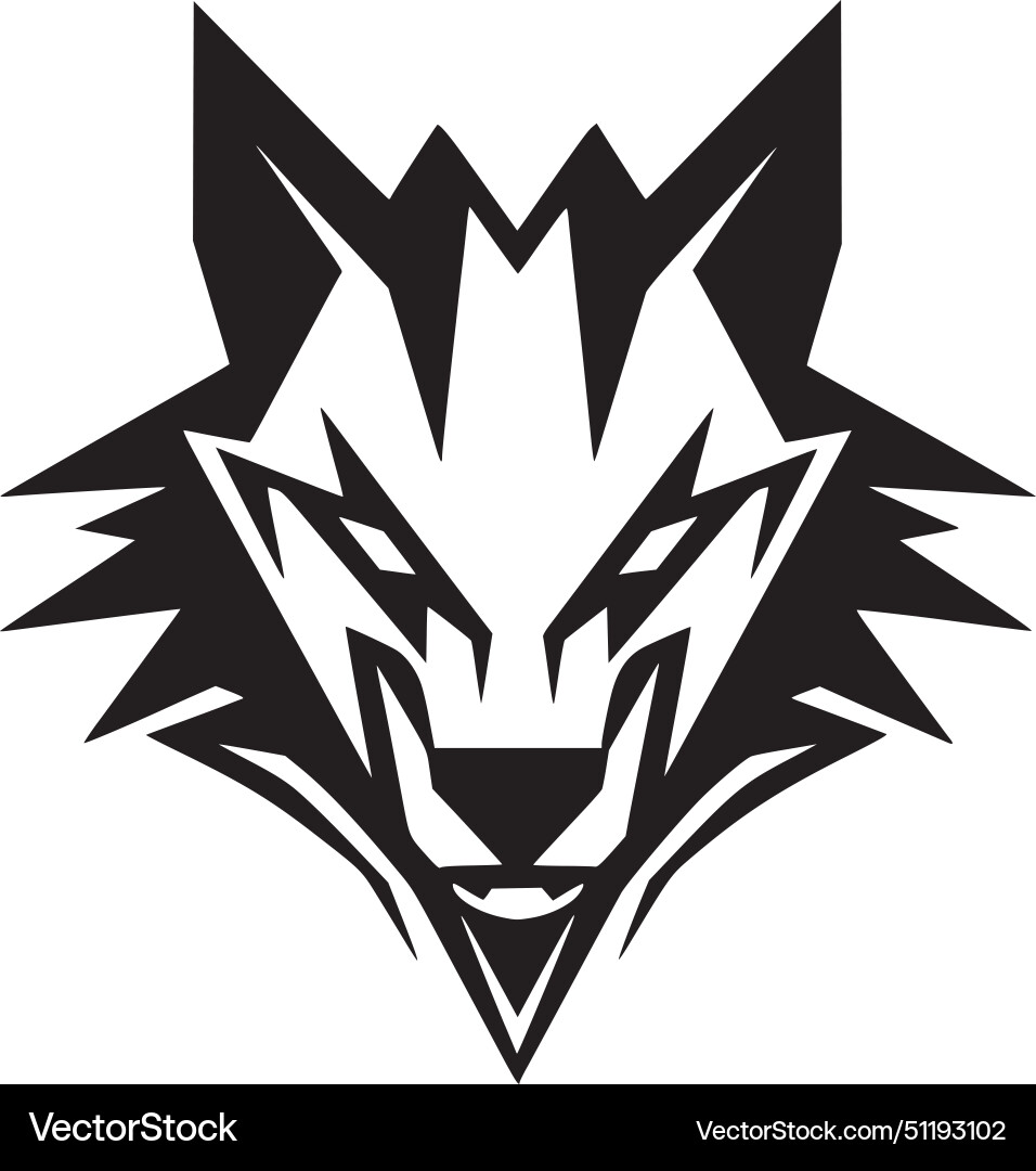 Wolf - black and white isolated icon Royalty Free Vector
