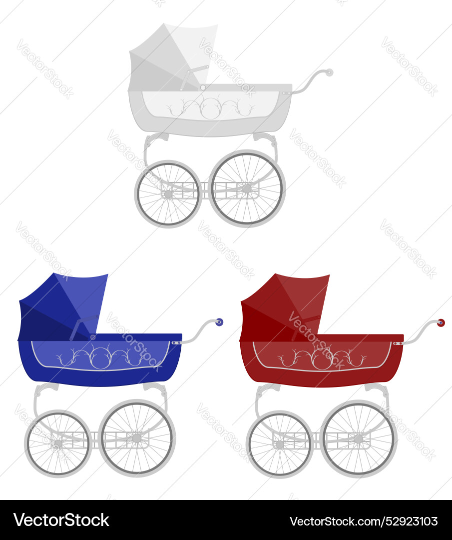 Baby carriage flat style Royalty Free Vector Image