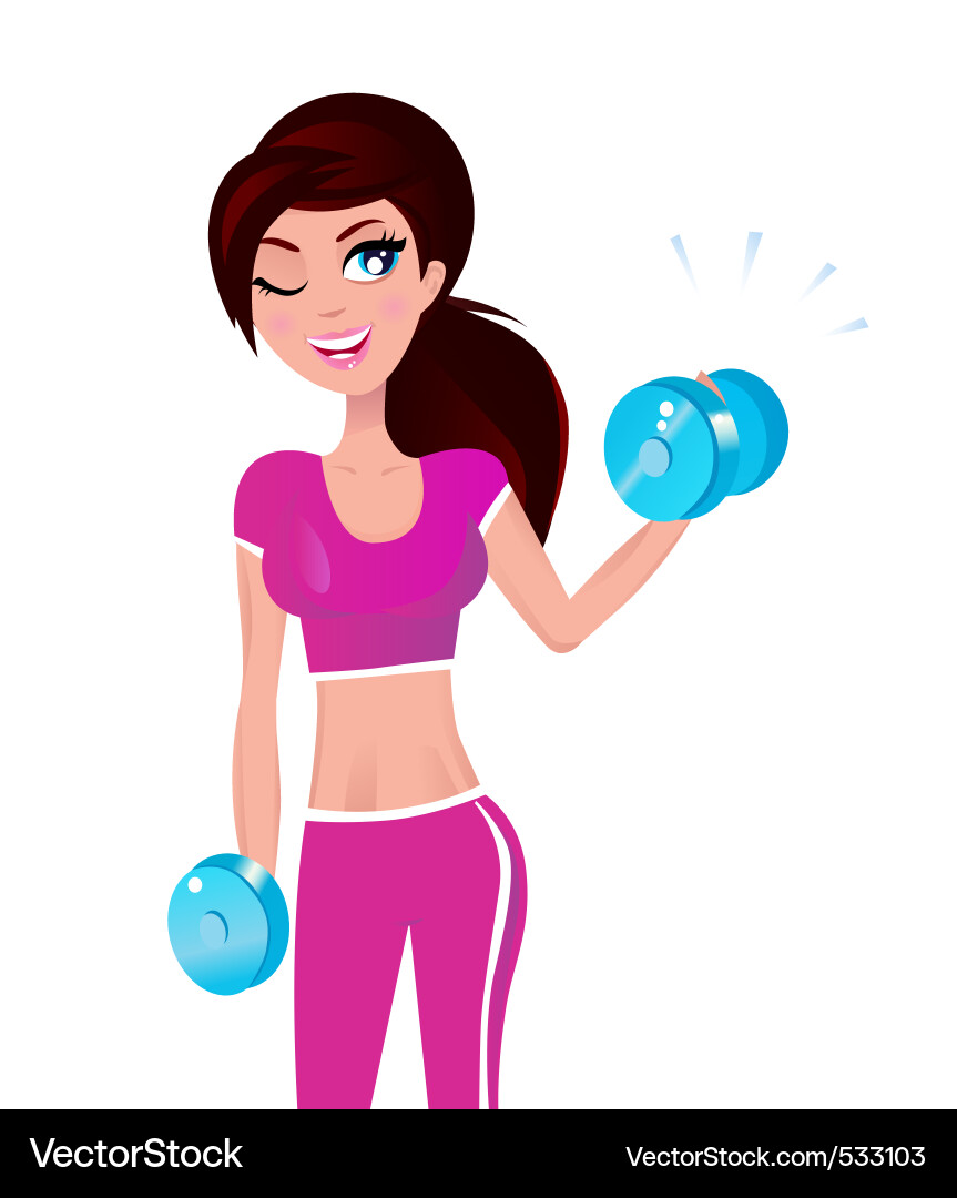 Beautiful fit woman on white Royalty Free Vector Image