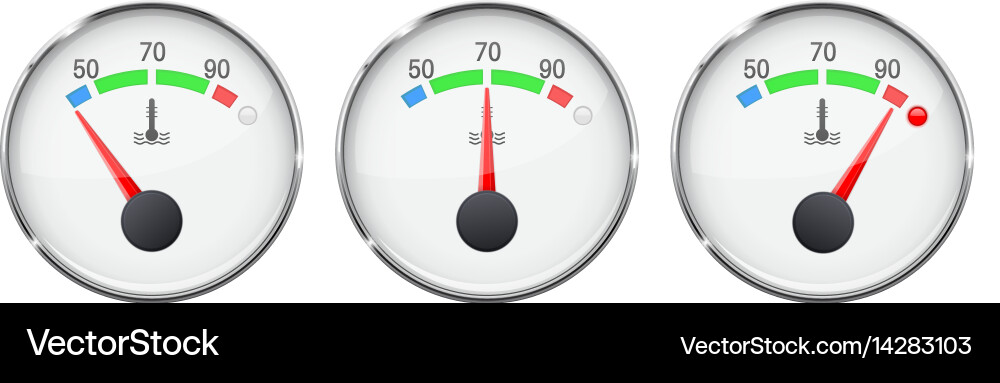 Car Temperature Gauge - Cold Normal Overheat Vector Image