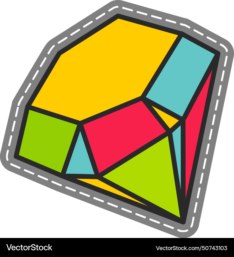 Diamond patch colorful jewelry sticker jem Vector Image