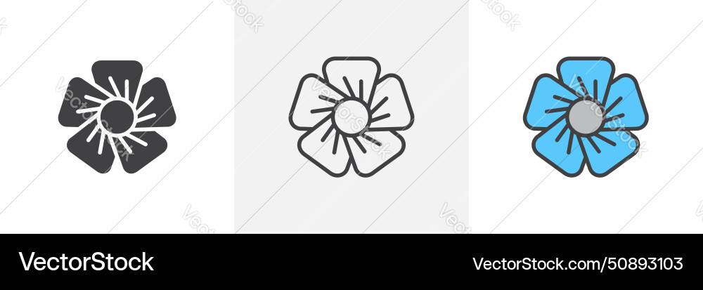 Flax flower icon set flaxseed seed linseed symbol Vector Image