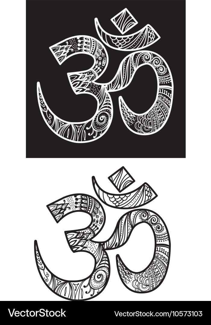 Hand drawn om symbol Royalty Free Vector Image