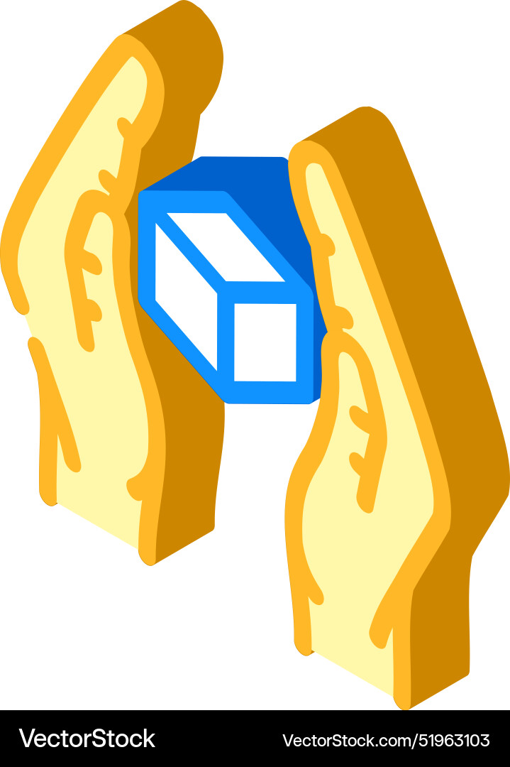 Handle with care product label warning isometric Vector Image