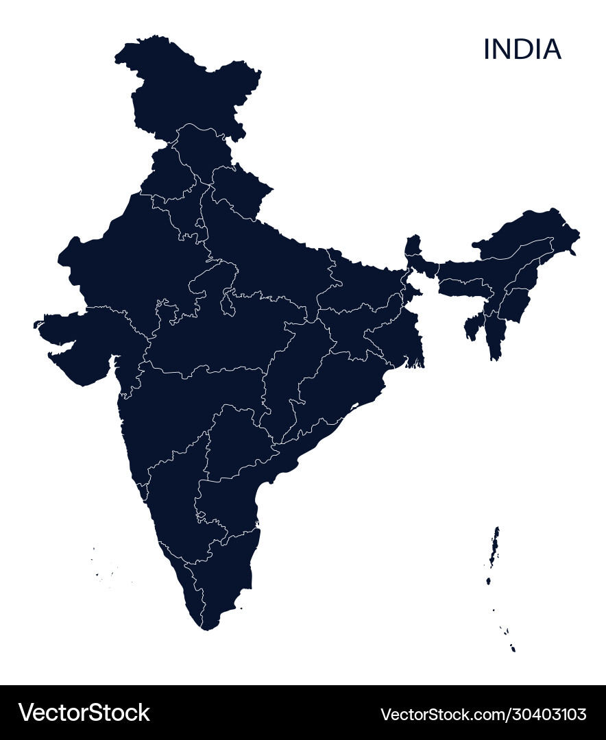 Map india Royalty Free Vector Image - VectorStock