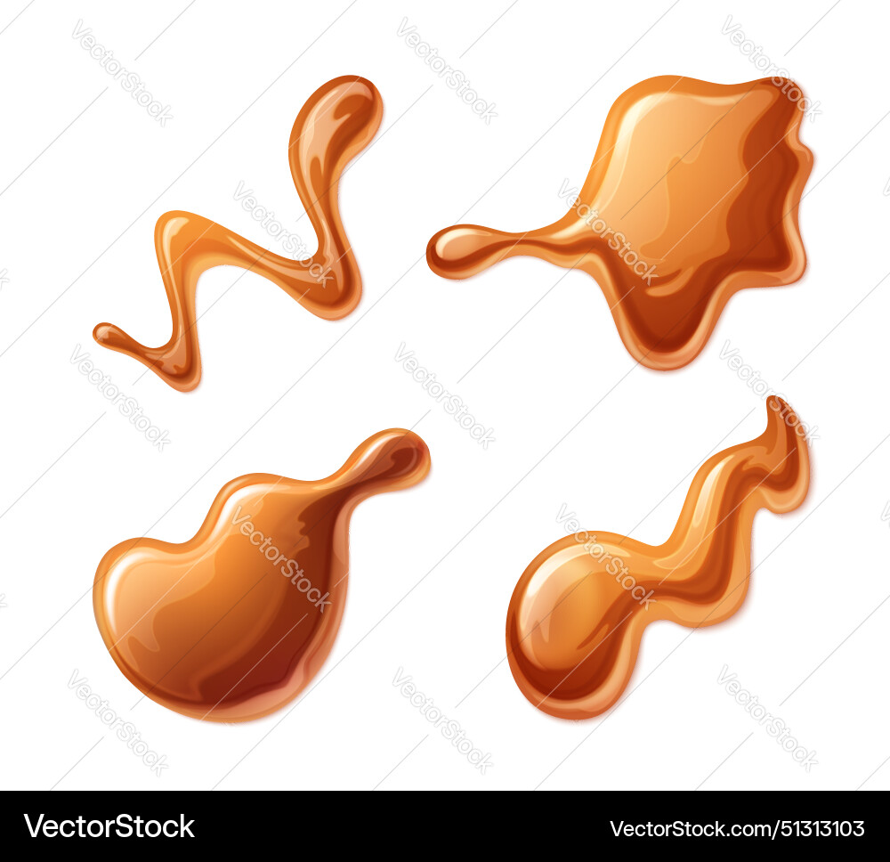 Red sauce splashes set Royalty Free Vector Image