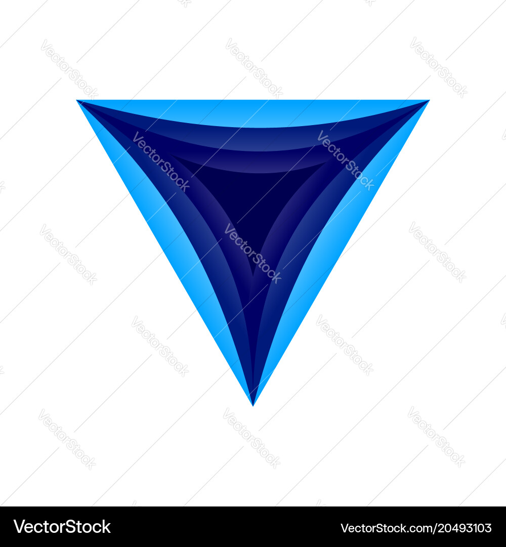 Triangle dimensional hole symbol logo design Vector Image