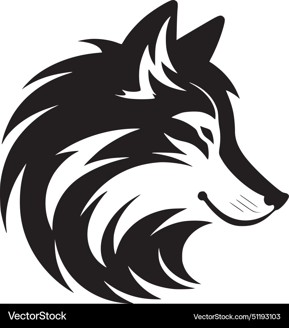 Wolf - black and white isolated icon Royalty Free Vector
