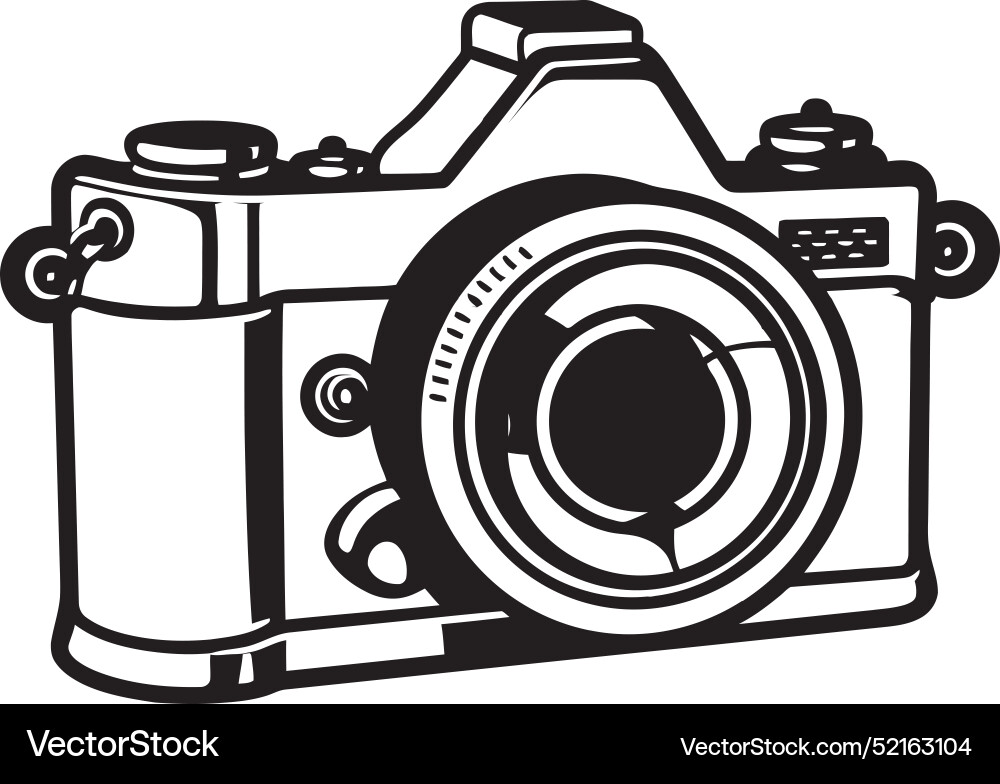 Antique camera silhouette a nostalgic glimpse Vector Image