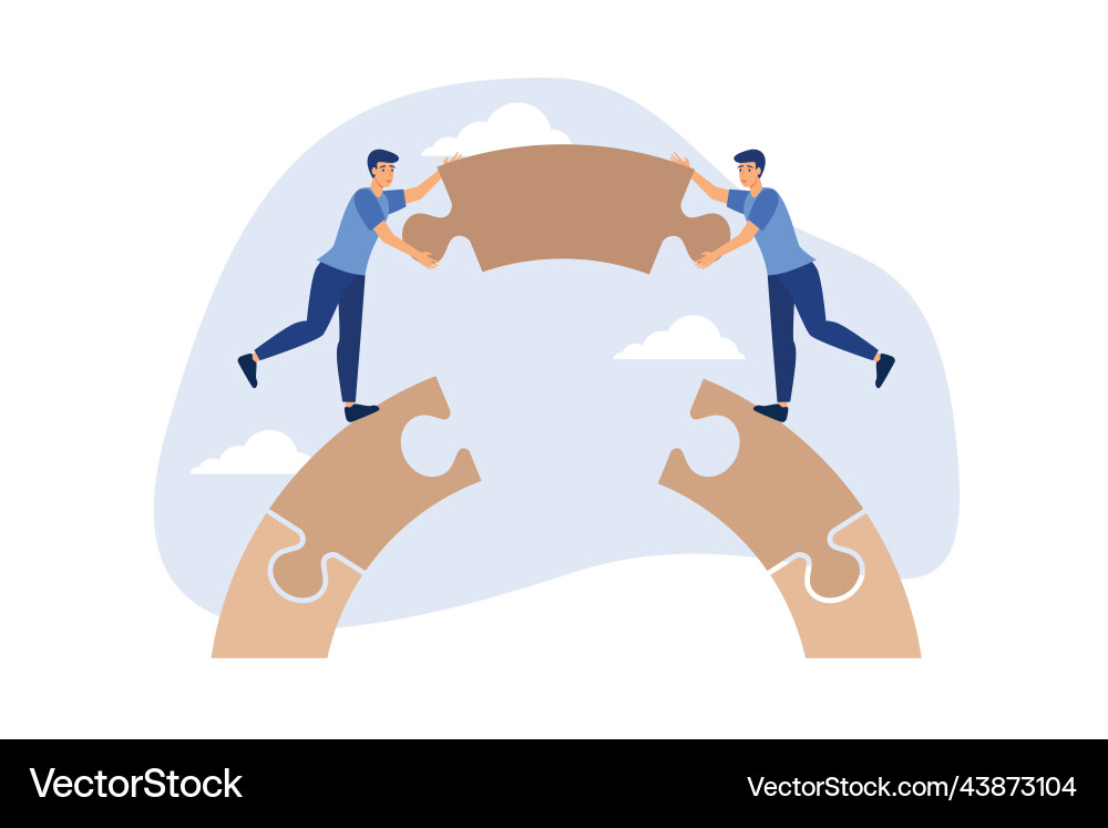 Business teamwork and partnership help to achieve Vector Image