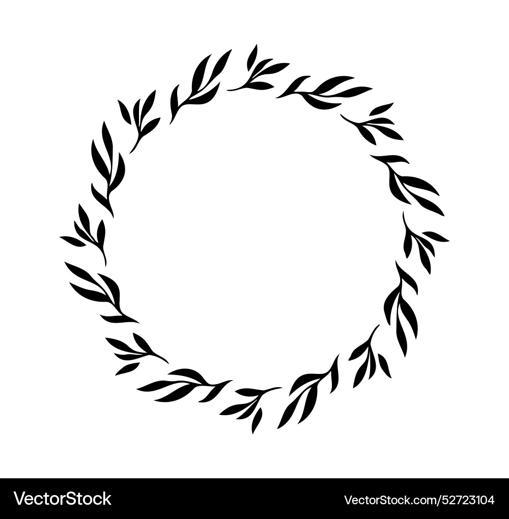 Hand drawn floral spring wreath isolated white Vector Image