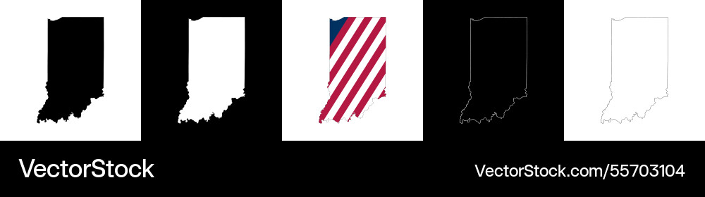 Indiana outline map Royalty Free Vector Image - VectorStock