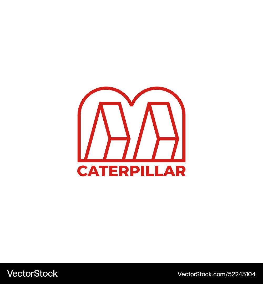 Letter m wood caterpillar logo Royalty Free Vector Image